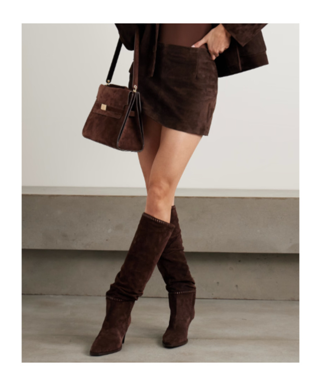 NOUR HAMMOUR Nour Hammour Avery Suede Mini Skirt
